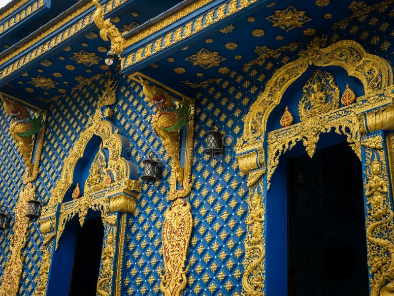 Church Window Arranging in the Blue Wall Stock Photo - Image of ...