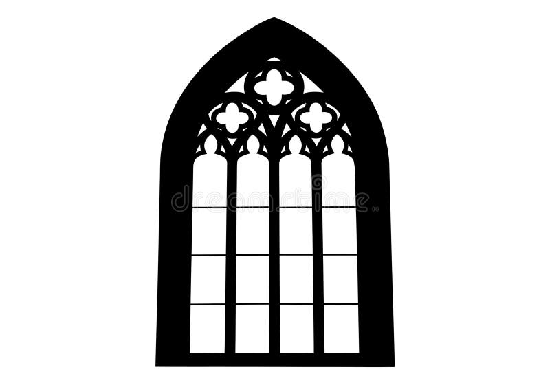 Church window silhouette stock vector. Illustration of lancet - 378353546