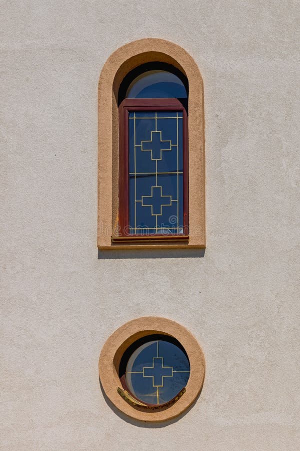 Church Windows Cross stock photo. Image of mateja, round - 245811474