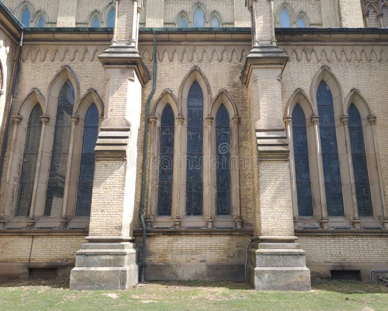 Church Windows on an Old Church Stock Photo - Image of church, ancient ...