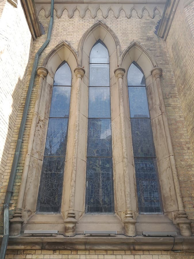 Church Windows on an Old Church Stock Image - Image of landmark, window ...