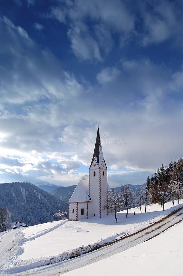 Church in winter stock image. Image of freezing, beauty - 12406655