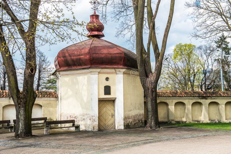 Catholic Church Top View in Spring Stock Image - Image of drone, aerial ...