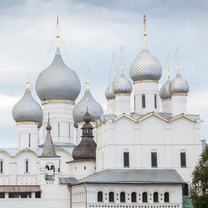 Churches in the Rostov Kremlin, Russia Stock Image - Image of city ...