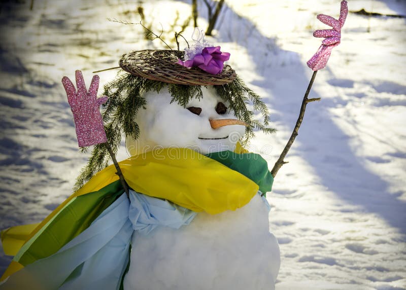 Churchlady snowman stock photo. Image of frost, cute - 29038070
