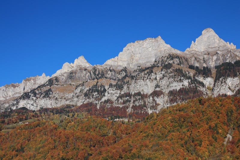 Churfirsten in autumn stock photo. Image of forest, churfirsten - 62316322