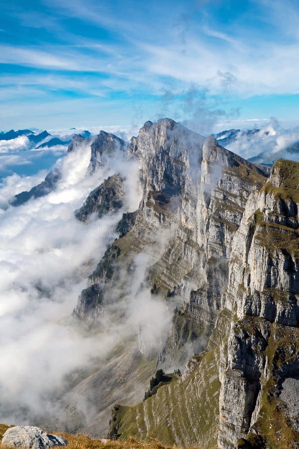 The Churfirsten mountains stock image. Image of swiss - 45467135