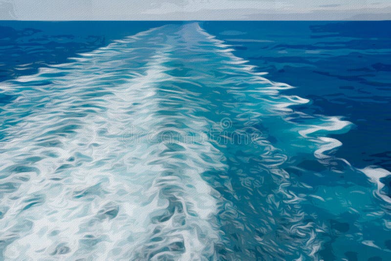 The Churning Blue Water of a Cruise Ship Wake on the Atlantic Ocean ...