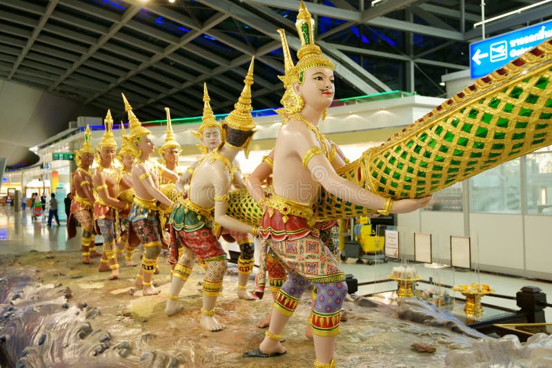 Churning of the Milk Ocean Sculpture Editorial Photo - Image of milky ...