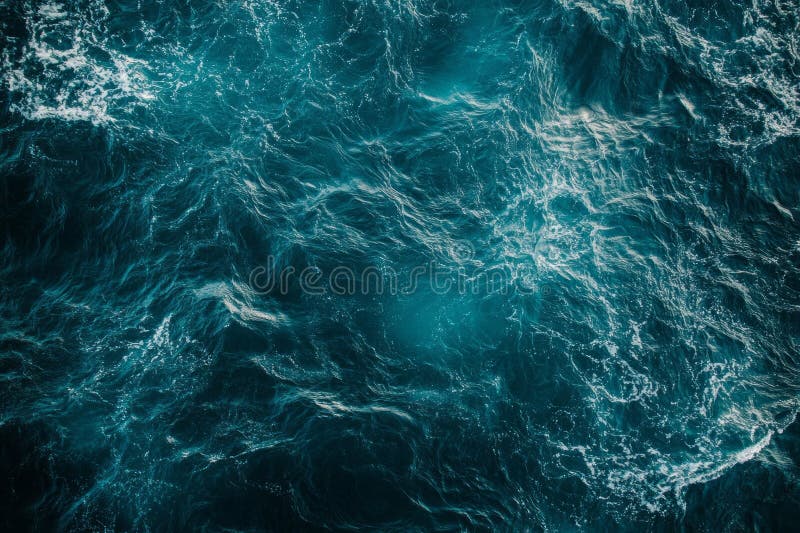 Aerial View of Turbulent Ocean Waves. AI Image Stock Image - Image of ...