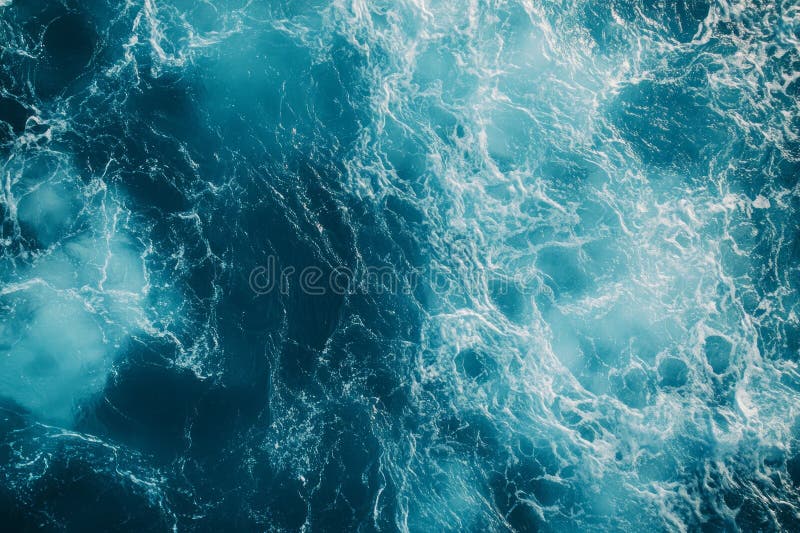 Aerial View of Turbulent Ocean Waves. AI Image Stock Image - Image of ...