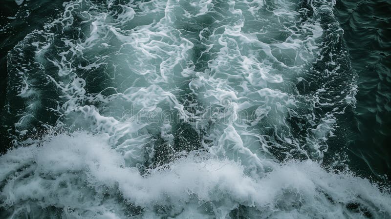 Churning Ocean Waves with Foamy Water Patterns in Motion Stock ...
