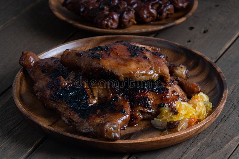 Churrasco De Galinha E Churrasco De Frango Imagem de Stock - Imagem de ...