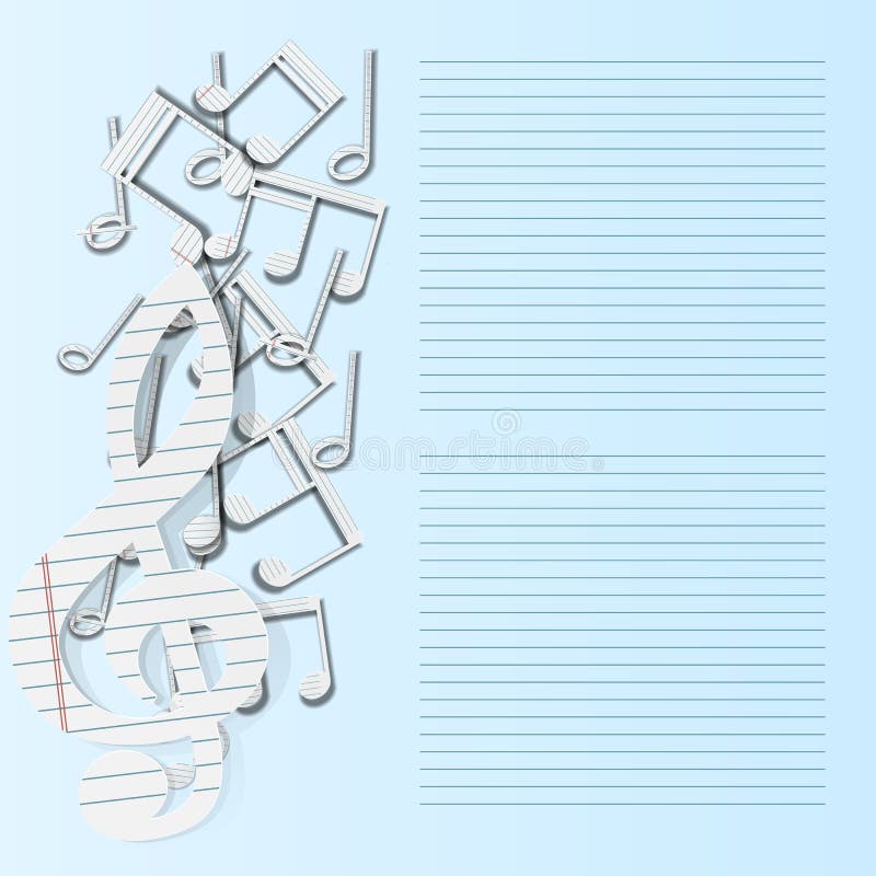 Chute De Papier De Notes Musicales De Fond De Musique Illustration de ...