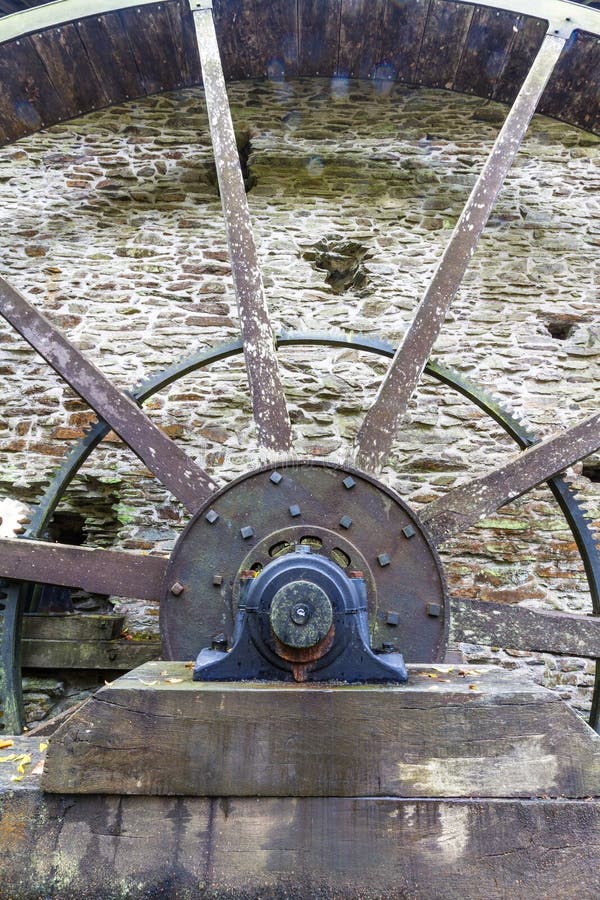 Water Wheel Pit Pont Y Pandy Disused Slate Mill, North Wales, UK Stock ...