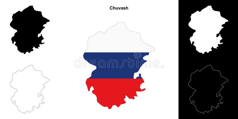 Chuvash outline map stock vector. Illustration of isolated - 334733265