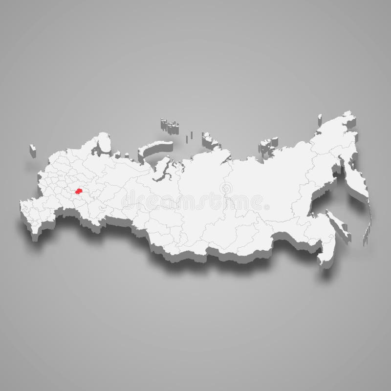 Chuvashia Region Location within Russia 3d Map Stock Vector ...