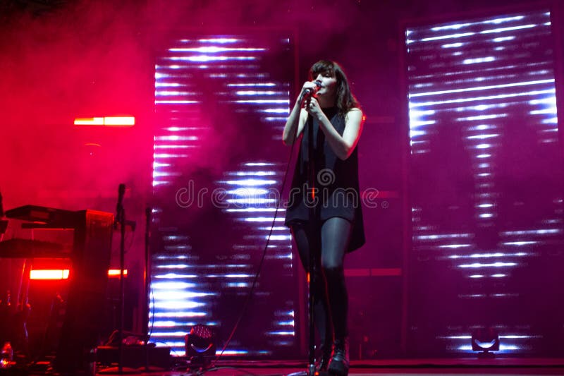 Chvrches in Concert from Central Park Summerstage in New York Editorial ...