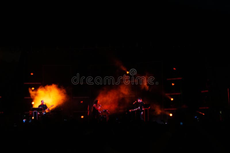 Chvrches in Concert from Central Park Summerstage in New York Editorial ...