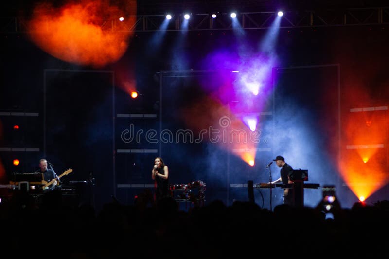 Chvrches in Concert from Central Park Summerstage in New York Editorial ...