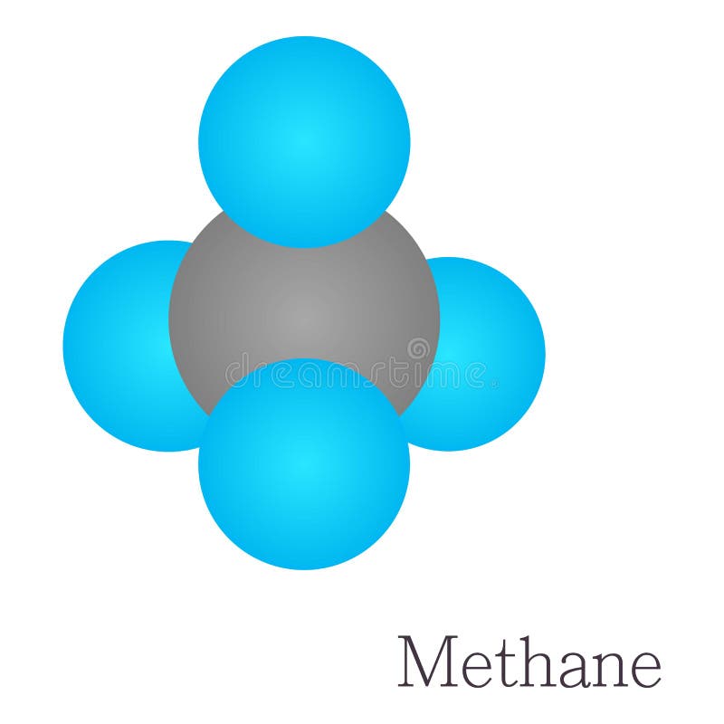 Ciência Química Da Molécula Do Metano 3D Ilustração do Vetor ...