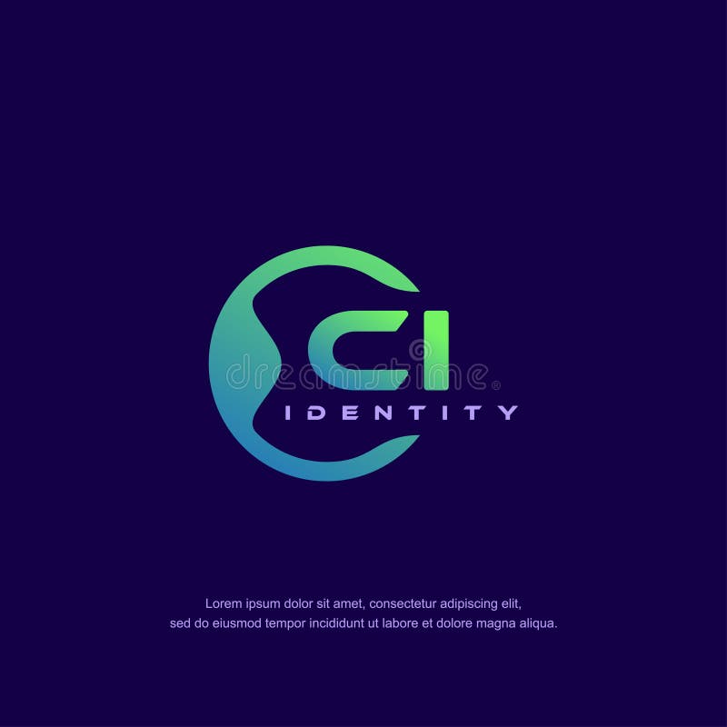 CI Initial Letter Circular Line Logo Template Vector with Gradient ...