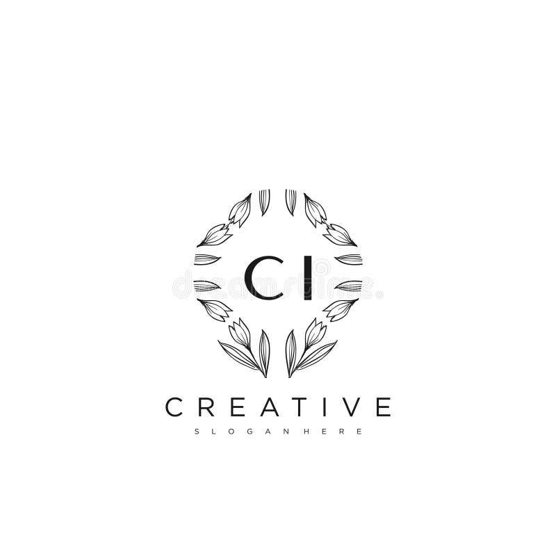 CI Initial Letter Flower Logo Template Vector Premium Vector Art Stock ...