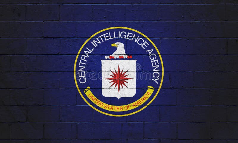 CIA Flag Painted on a Brick Wall Editorial Stock Image - Image of retro ...