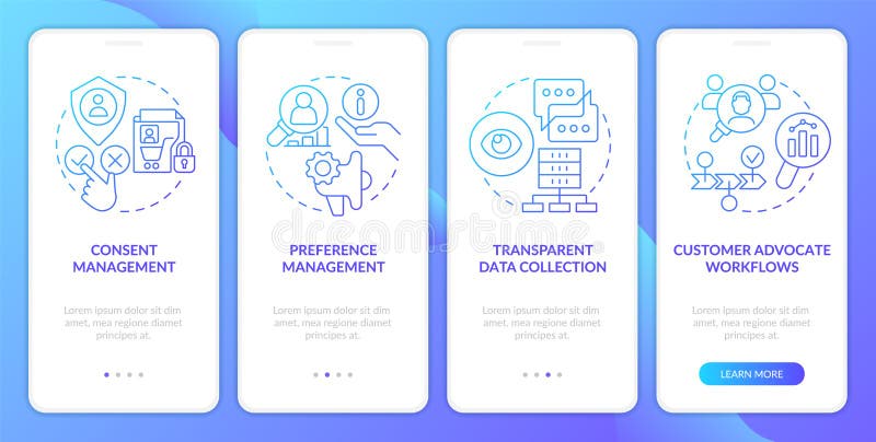 Ciam Strategy Features Blue Gradient Onboarding Mobile App Screen Stock