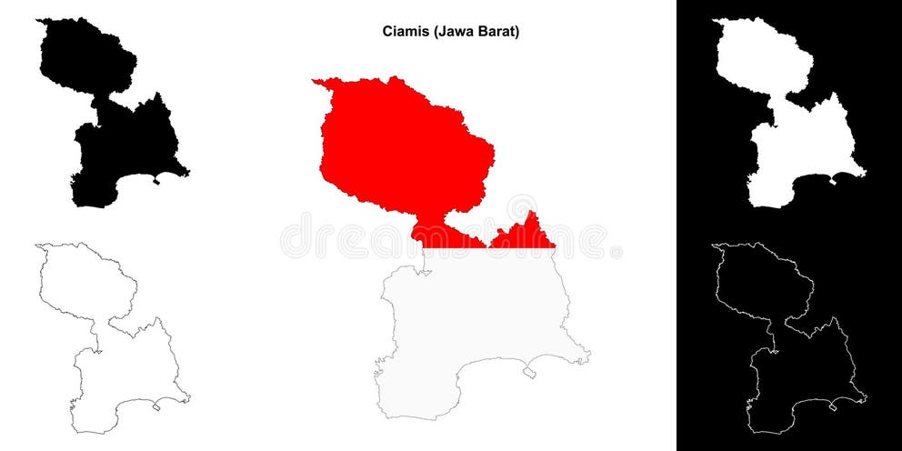 Ciamis outline map stock vector. Illustration of vector - 356958558