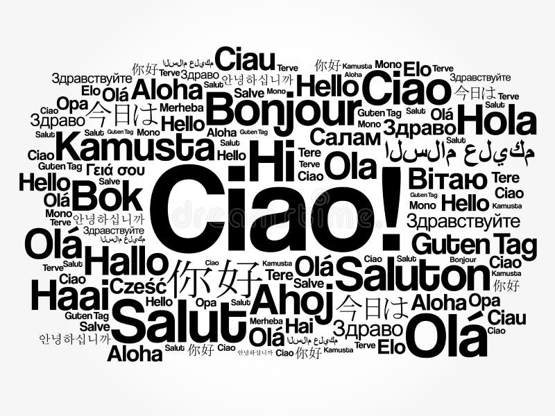Ciao (Hello Greeting in Italian) Word Cloud in Different Languages ...