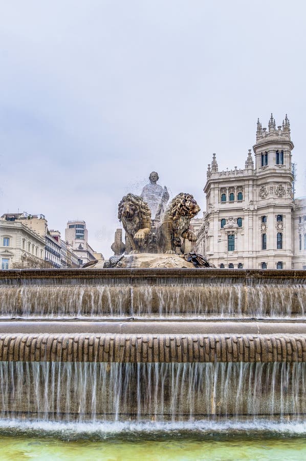 Cibeles Fountain at Madrid, Spain Stock Image - Image of daylight ...