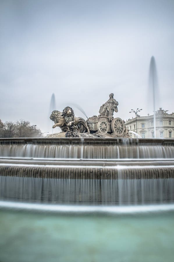 Cibeles Fountain at Madrid, Spain Stock Photo - Image of architecture ...