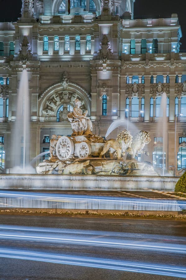 Cibeles Fountain at Madrid, Spain Stock Image - Image of monument ...