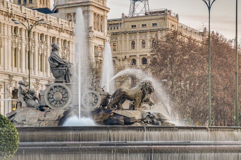 Cibeles Fountain at Madrid, Spain Stock Photo - Image of tourism ...