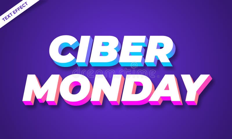 Ciber Monday Sale Abstract Text Effect Stock Vector - Illustration of ...