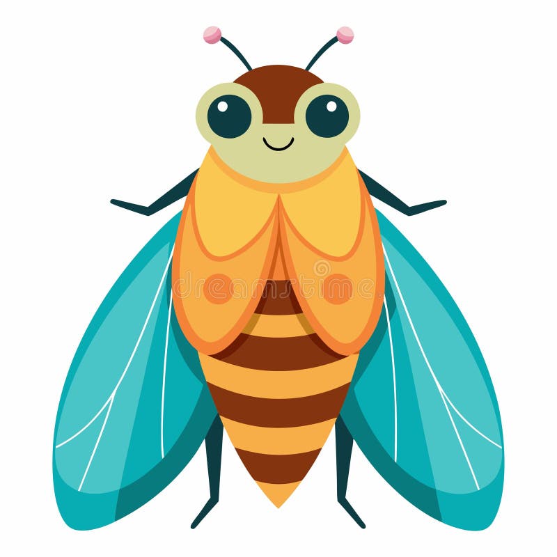 Cicada bug cries kawaii stock vector. Illustration of decoration ...