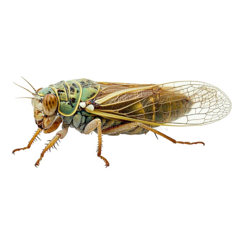 Cicada Emerging from Its Shell Isolated on a Transparent Background ...