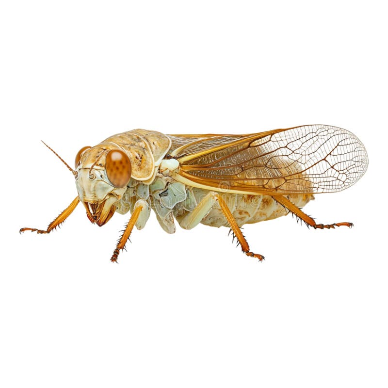 Cicada Emerging from Its Shell Isolated on a Transparent Background ...