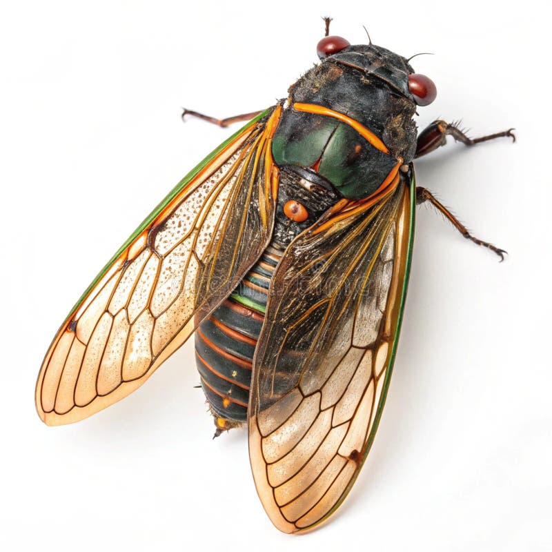 Cicada, Insect, Isolated White, Vertical Stock Illustration ...
