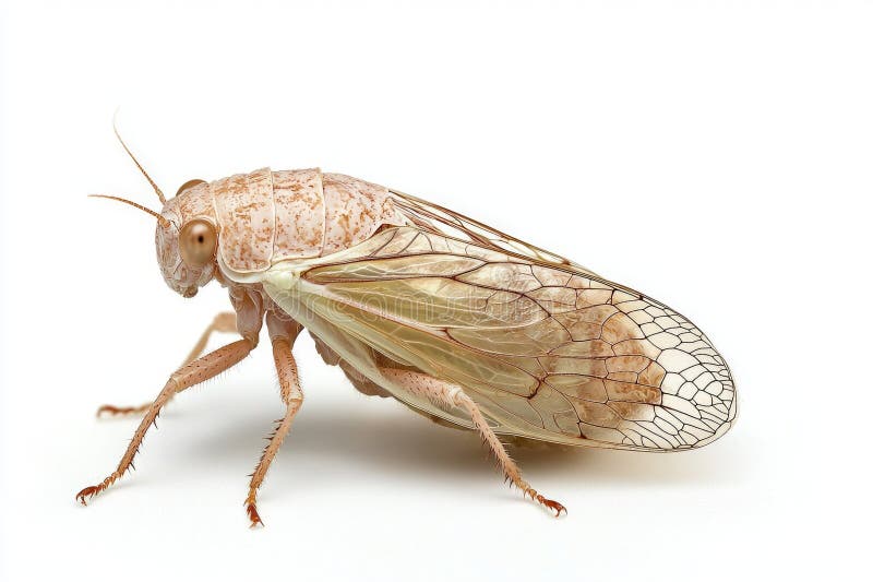 Cicada Nymph Crawls Steadily Over a Smooth Surface, Its Segmented Body ...