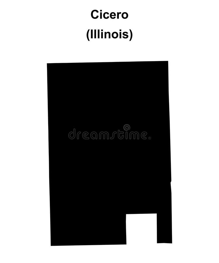 Cicero outline map stock vector. Illustration of template - 357275150