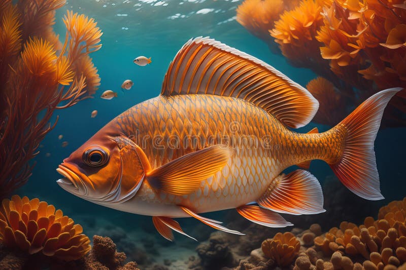 Cichlid Fish in the Aquarium. Ai Generative Stock Illustration ...