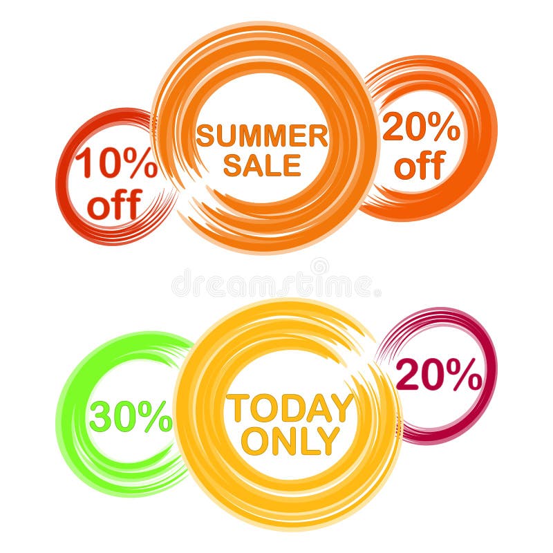Summer offers stickers. stock vector. Illustration of deal - 19296041
