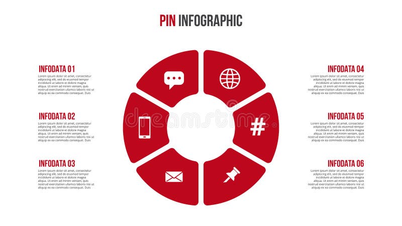 Ciclo Rojo Del Vector Infographic Ilustración del Vector - Ilustración ...
