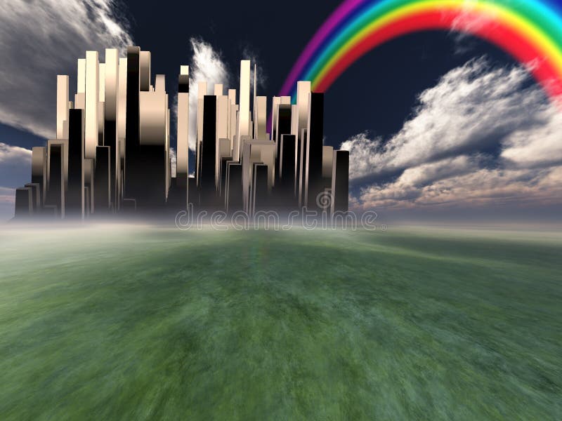 Cidade celestial ilustração stock. Ilustração de creativo - 153468607