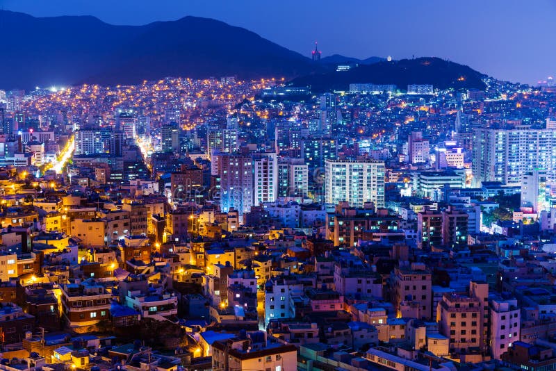 Cidade De Busan Em Coreia Do Sul Imagem de Stock - Imagem de montanha ...