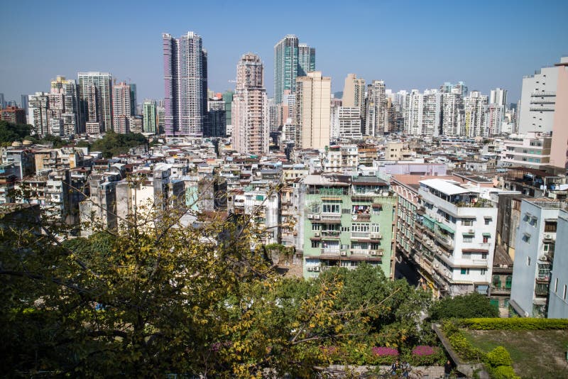 Cidade De Macau E Sua Skyline Imagem de Stock - Imagem de ninguém ...
