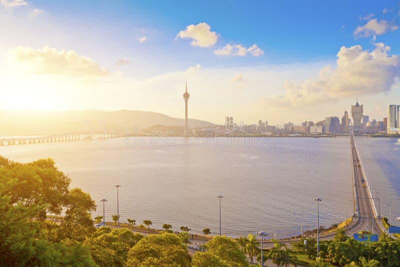 Cidade de Macau no dia imagem de stock. Imagem de espectacular - 37239381