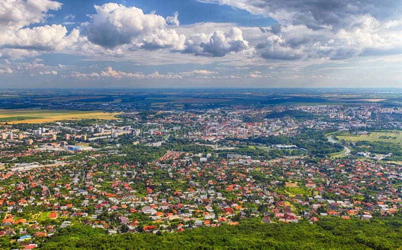 Cidade De Nitra Do Pico De Zobor Imagem de Stock - Imagem de ninguém ...